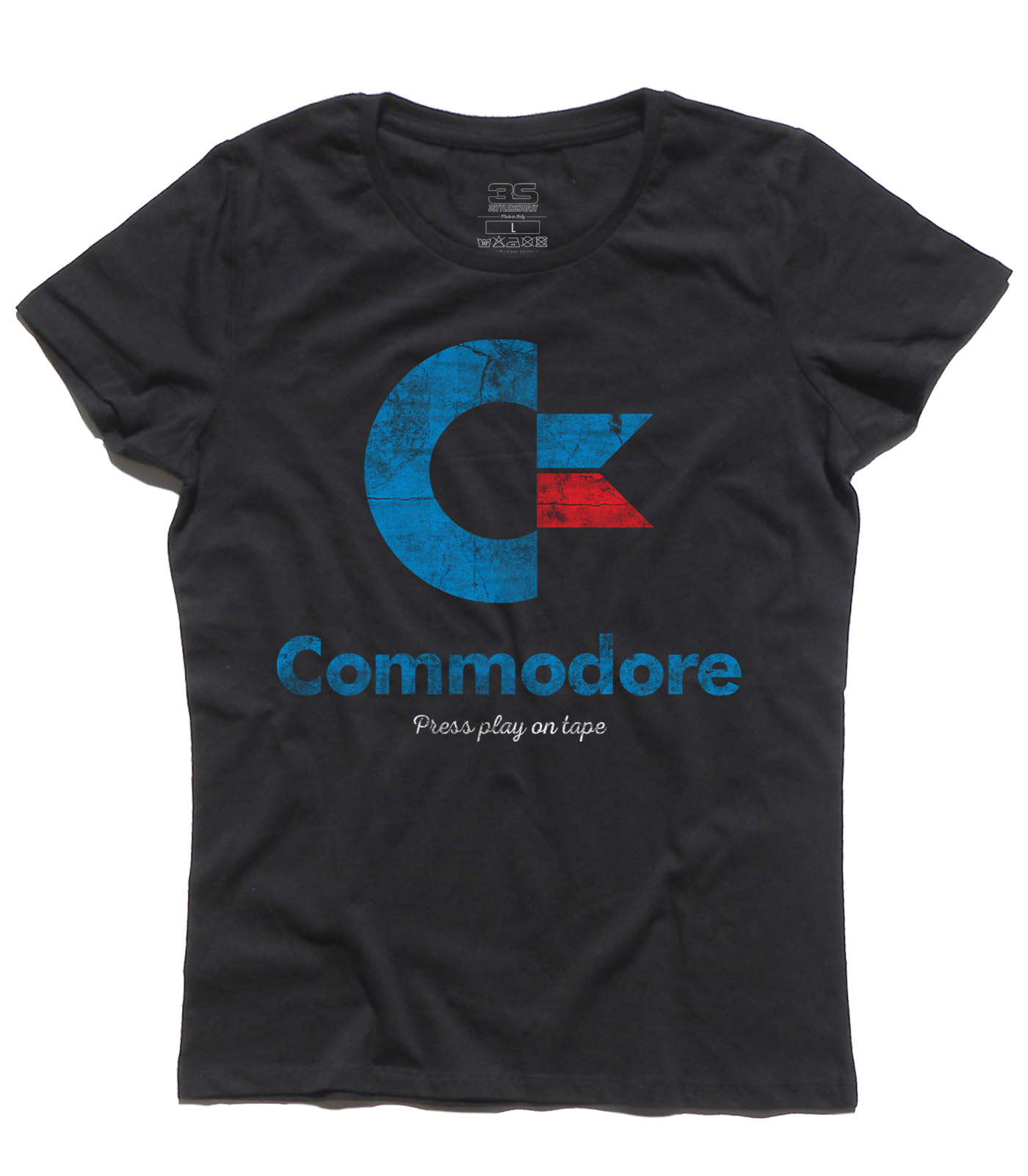 Commodore 64 t-shirt donna – Press play on tape - 3Stylershop